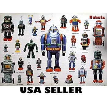 Amazon.com: Robots tin toys space toys POSTER 34 x 23.5 with 27 classic ...