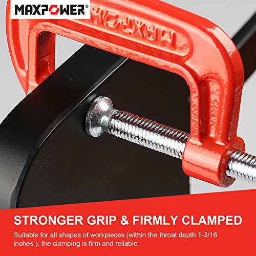 MAXPOWER 2 Inch C-clamp, 12 Pieces C Clamps Set, 2-Inch Jaw Opening ...