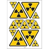 RADIOACTIVE SYMBOL RADIATION WARNING SELF ADHESIVE VINYL STICKERS ...