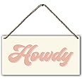 Amazon.com: Retro Western Howdy Pink Beige Preppy Boho Printed Wood ...