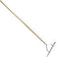 Amazon.com : Berry&Bird 58.3" Long Handle Thatch Rake, 10 Tines Garden ...