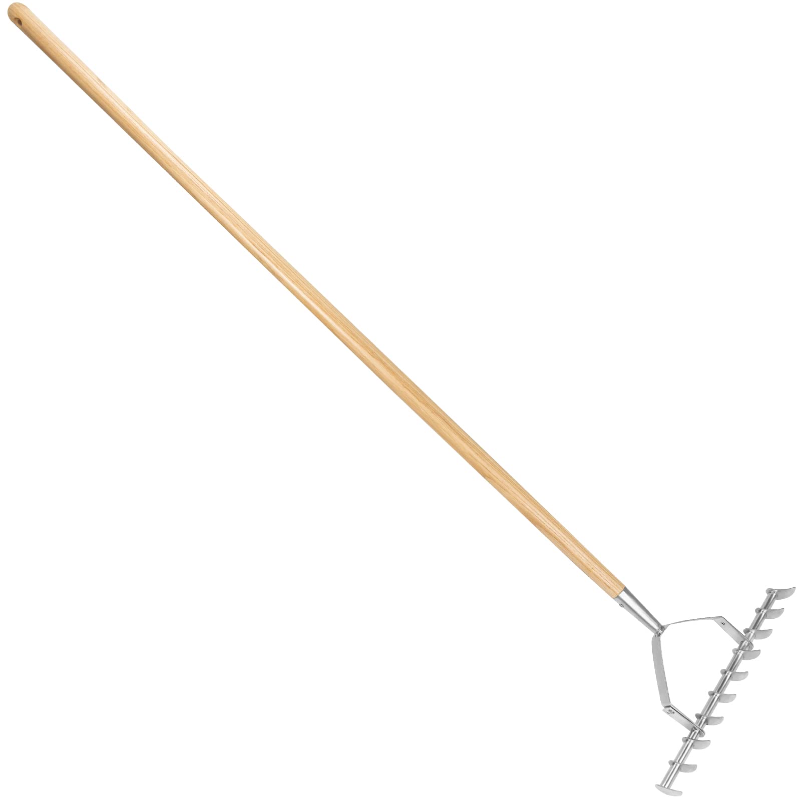 Berry&Bird 58.3" Long Handle Thatch Rake, 10 Tines Garden Dethatcher ...