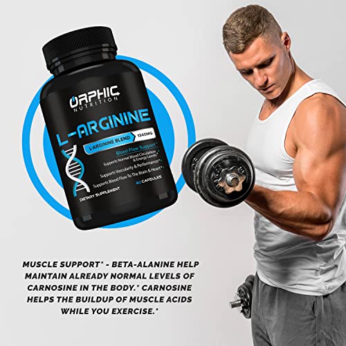 ORPHIC NUTRITION Extra Strength L Arginine - Nitric Oxide Supplement to ...