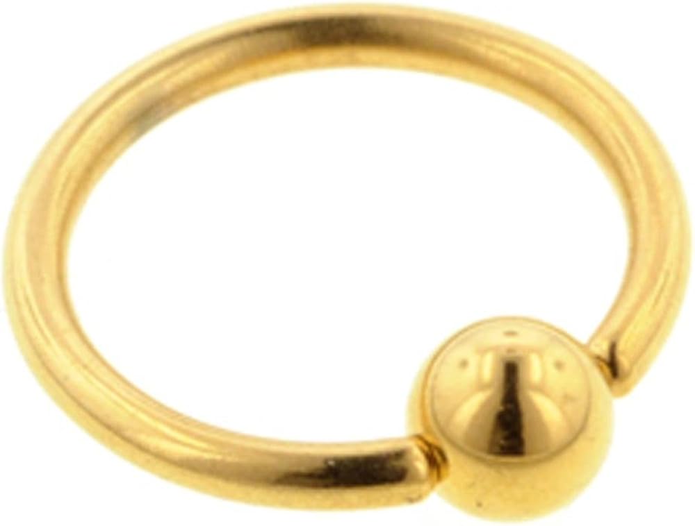 Amazon.com: BodyJewelleryShop Gold Plated Ball Closure Ring 1.2mm x ...
