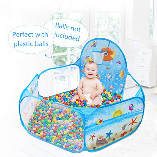 Dressbar Kids Ball Pit with Basketball Hoop Pop Up Children Play Tent ...