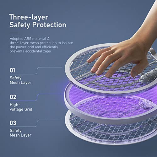 Electric Fly Swatter Racket, Mosiller 4000V 2 in 1 Bug Zapper with USB ...