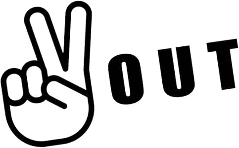 Amazon.com: Peace Out Hand Sign 8" Vinyl Sticker Car Decal (8" Black ...