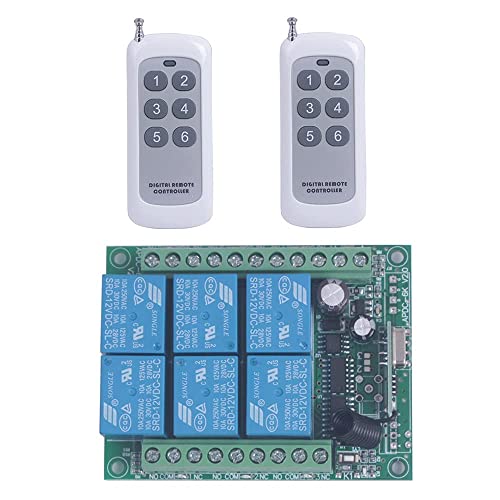 433mhz 12V DC 6 Channel Wireless Remote Control Relay Switch 12V Remote ...