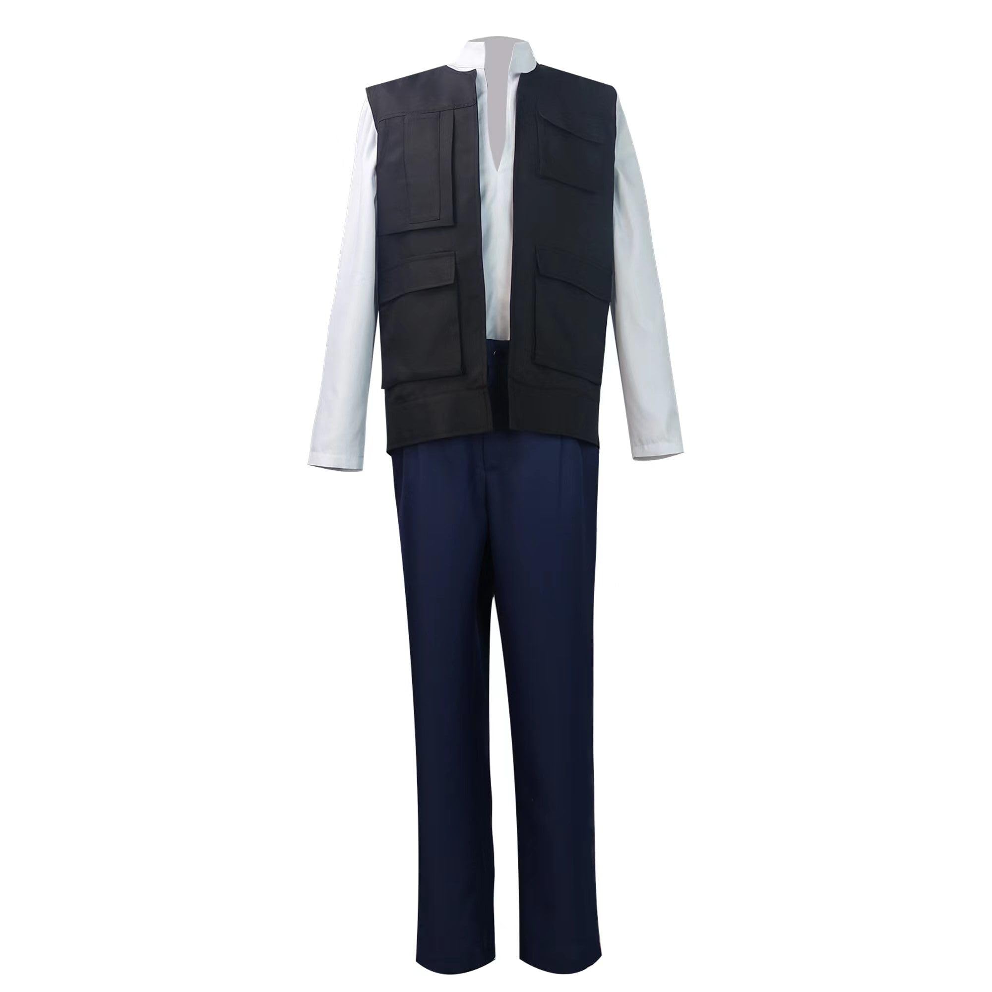 Men's Han Solo Costume Full Set with Vest Pants Shirt Han Solo Cosplay ...