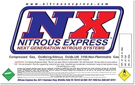 Amazon.com: Nitrous Express Bottle Decal For 10Lb Bottle 15994: Automotive
