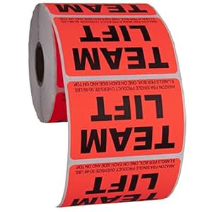 Team Lift Sticker Labels for Shipping and Packing - 3" X 2", Provided ...