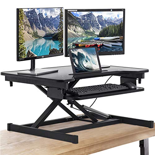 Standing Desk 32 Inches Adjustable Height Steel Coverter Stand Up Desk ...