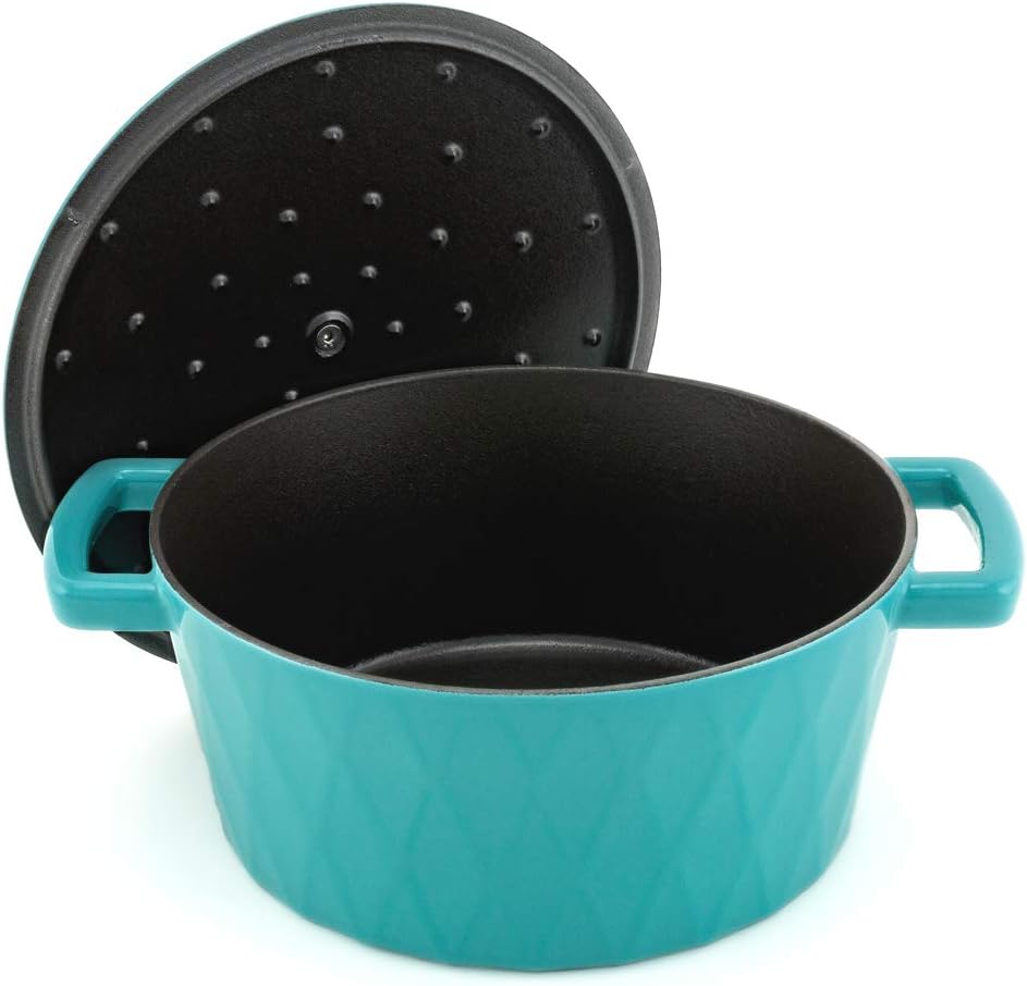 HearthStone Cookware – Enameled Cast Iron Diamond Cocotte – Turquoise ...