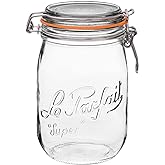 Amazon.com: Le Parfait Super Jar - 1.5L French Glass Canning Jar w ...