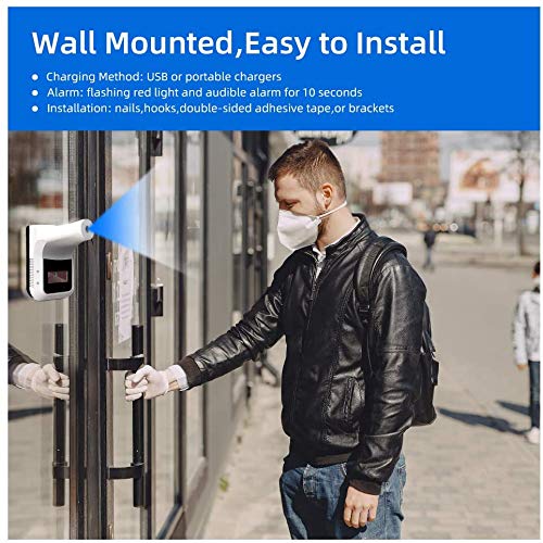 LETUSTO Wall-Mounted Infrared Forehead K3 Thermometer - Non-Contact Instant Reading Digital ...