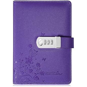 Amazon.com : PU Leather Diary with Lock, A5 Size Journal with ...