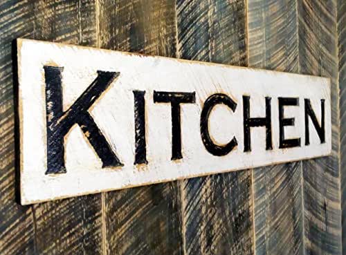 Amazon.com: Kitchen Sign Horizontal - 32"x8" Carved in a Wood Board ...