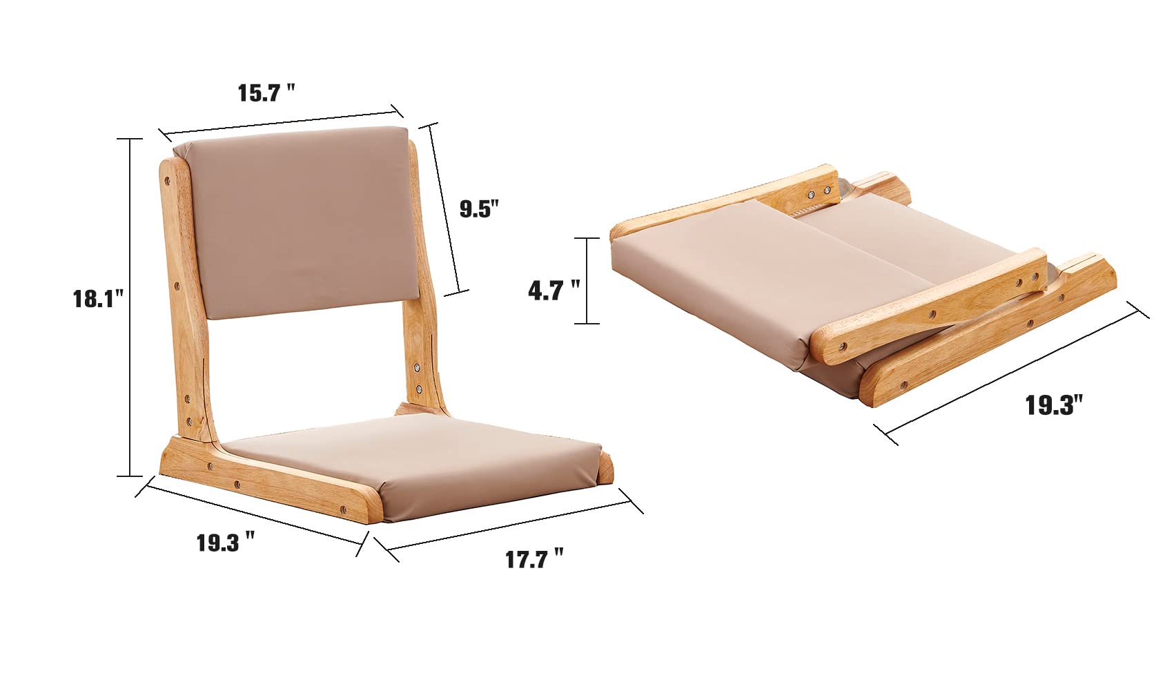 Mua Portable Floor Chair, Japanese Style Legless Tatami Chair with Back ...