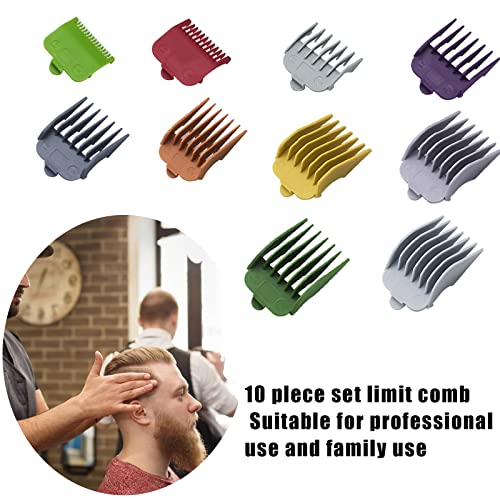 10 Color Professional Hair Trimmer/Clipper Guard Combs Guide Combs Coded Cutting Guides/Combs ...