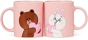 Amazon.com | LINE FRIENDS Brown&Cony Couple Mug 2PCS: Coffee Cups & Mugs