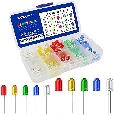 200Pcs Light Emitting Diodes Assortment Kit, WOWOONE Bright Led Light ...