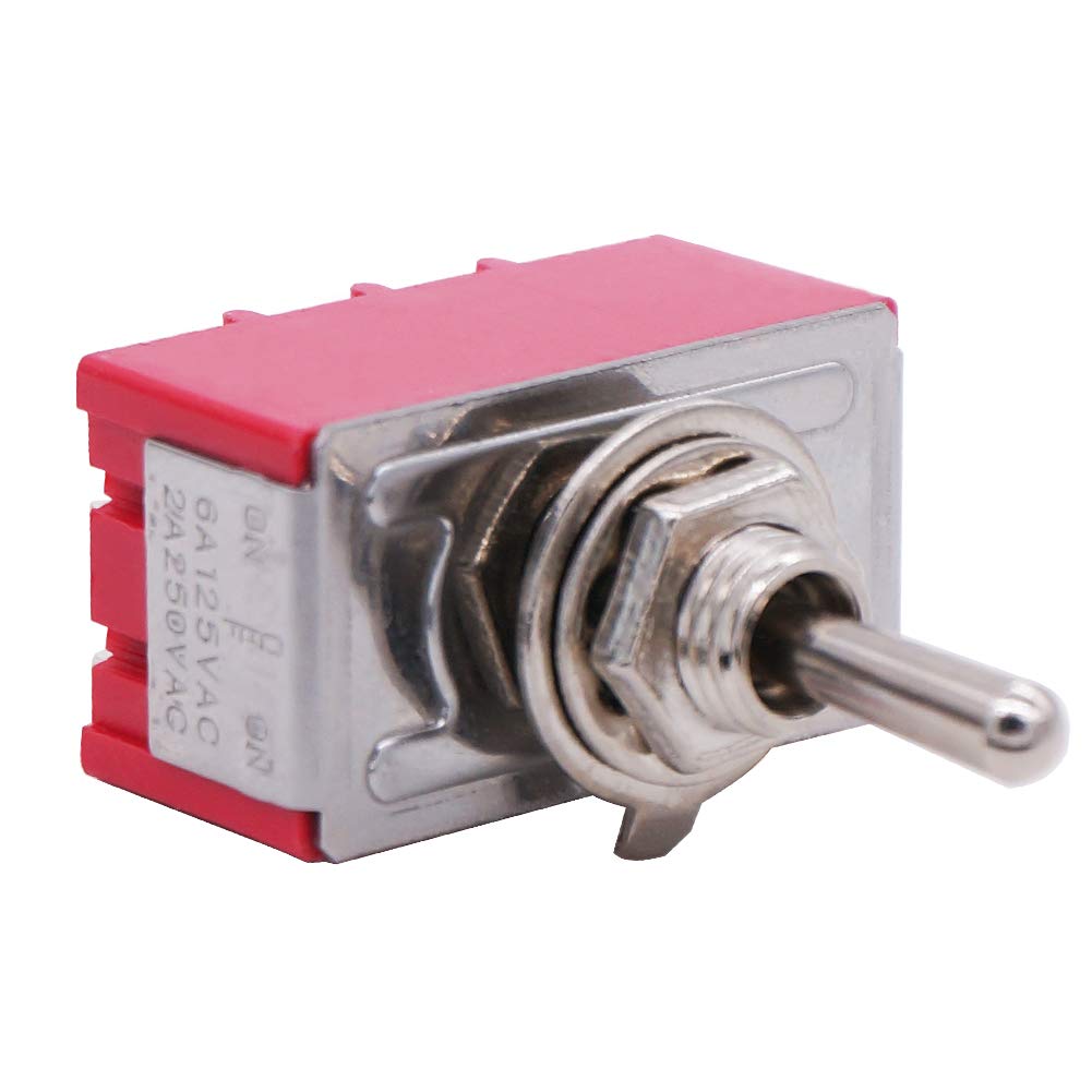 Twidec/2Pcs Mini Toggle Switch 4PDT 3 Position 12 Pins ON/OFF/ON Miniature Toggle Switch AC 6A ...