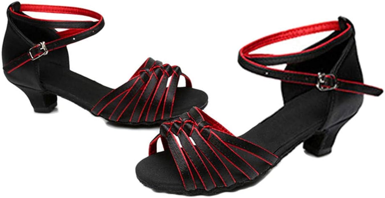 Calzado De Danza Latino para Mujer,Mujeres Adultas 4.5 Tacón Medio ...