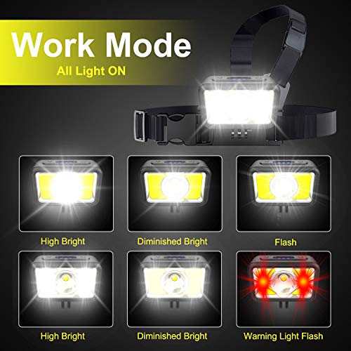 Hands-Free Headlamp Chest Light, Multifunction Rechargeable Light for ...
