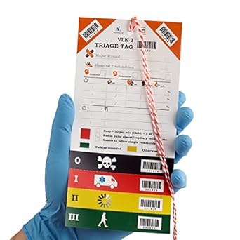 50-Pack VLK-3 Waterproof Medical Triage Tag Disinfectable for Mass ...