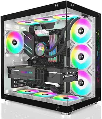 سعر GIM ATX Mid-Tower PC Case White 10 Pre-Installed 120mm RGB Fans ...