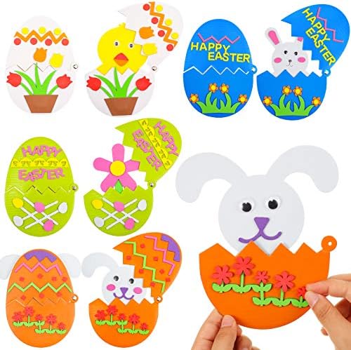 8 Piece Easter Craft Kit Foam Easter Eggs DIY Easter Foam Stickers Foam ...