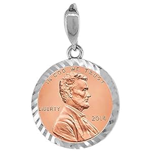 Amazon.com: Sterling Silver Penny Bezel 19 mm Coins Prong Back Diamond ...