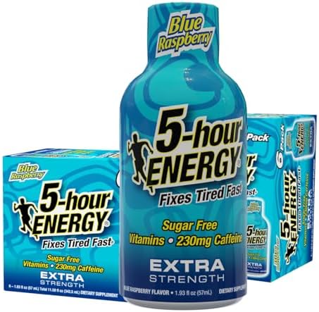 5-hour ENERGY Shot, Extra Strength Blue Raspberry, 1.93 Ounces 12 Count ...
