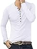 YTD Mens Casual Slim Fit Basic Henley Long Sleeve Fashion T-Shirt S ...