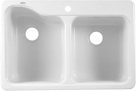 American Standard 7145.001.208 Silhouette 33-by-22-Inch Double Bowl ...