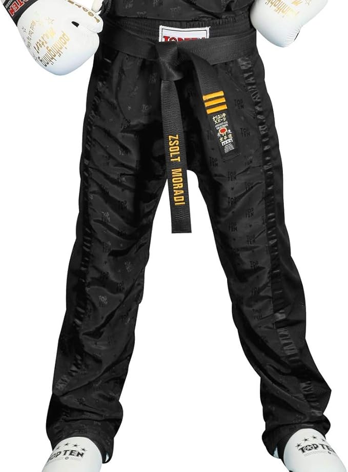 TopTen Adult Mesh Kickboxing Pants Black/Black: Amazon.co.uk: Sports ...