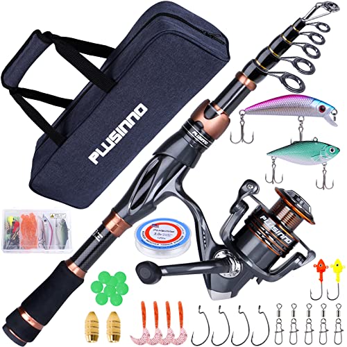 PLUSINNO Fishing Rod and Reel Combos, Bronze Warrior Toray 24-Ton ...