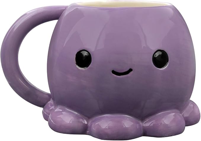 Grindstore Cute Octopus Moulded Mug for Tea or Coffee Purple: Amazon.co ...