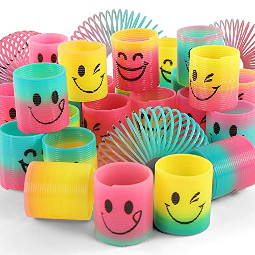 30 Pack Spring Rainbow Magic Fidget Stress Coil Mini Springs Bulk Toys ...