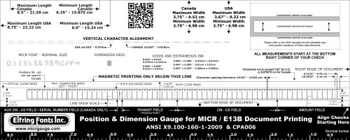 NEW MICR Check Position Gauge FREE SHIPPING | eBay