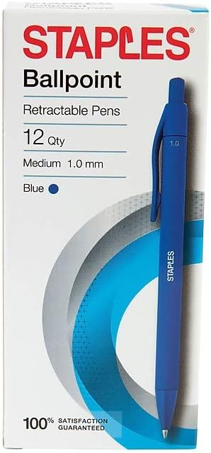 Amazon.com : Staples 2072155 Aura Retractable Ballpoint Pens Medium ...