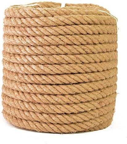 PetHot 30M 28MM Natural Jute Hessian Rope Cord Braided Twisted Boating ...