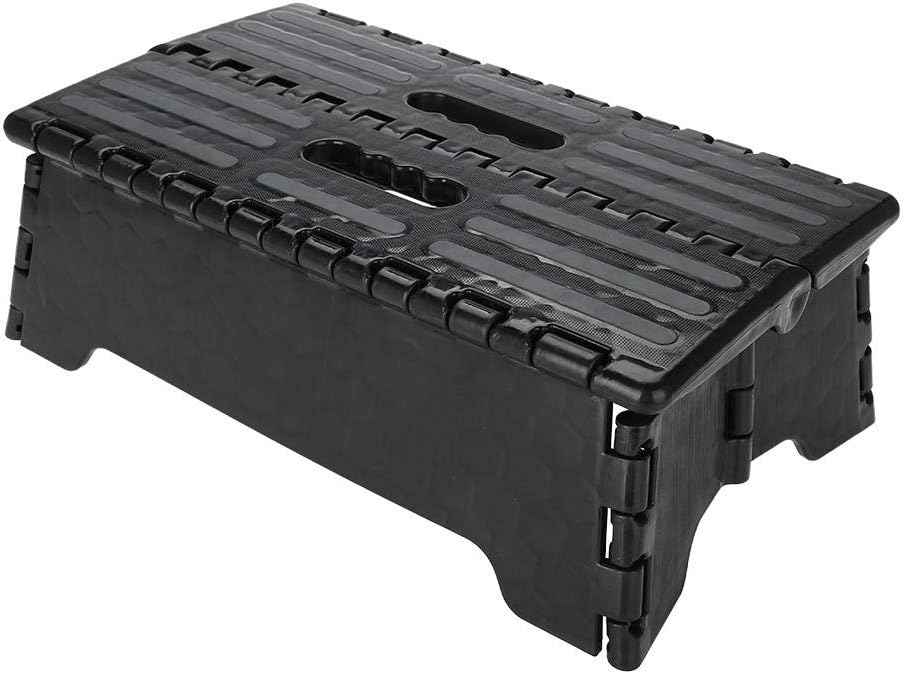 Zerone Black Step Stool, Portable One Step Stool for Elderly & Disabled ...