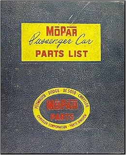 1946-1954 MoPar Parts Book Original: MoPar: Amazon.com: Books