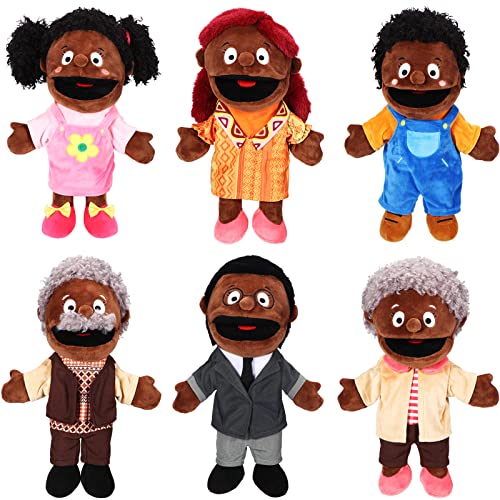 Civaner 6 Pieces Hand Puppet Set 11.8 Inch Family Members Puppets ...