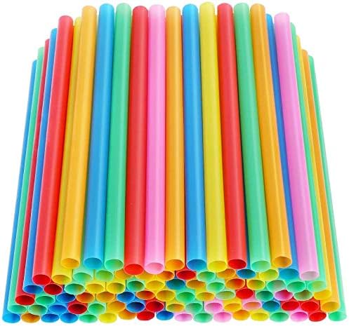 SNH Packing Multicolour Plastic Straw 12mm Colorful Disposable Plastic ...