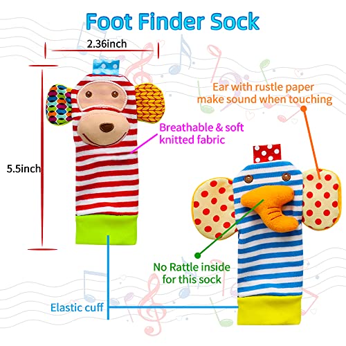 Baby Soft Rattle, Hand Rattle and Socks Toys, Wrist Rattle and Foot ...