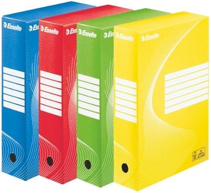Esselte 128403 A4 Standard Archiving Box, Multicolour - Pack of 10 ...