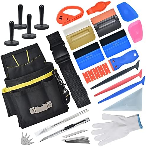 REEVAA Vinyl Wrap Tool Kit Car Wrap Kit Vinyl Wrap Tools Apron Waist Bag for Car Wrapping ...