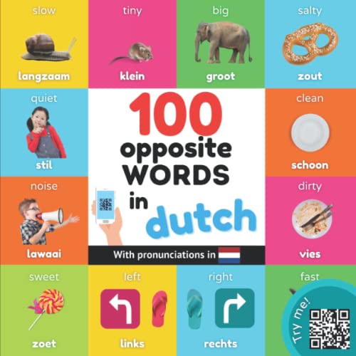 100 opposite words in dutch: Bilingual picture book for kids: english ...